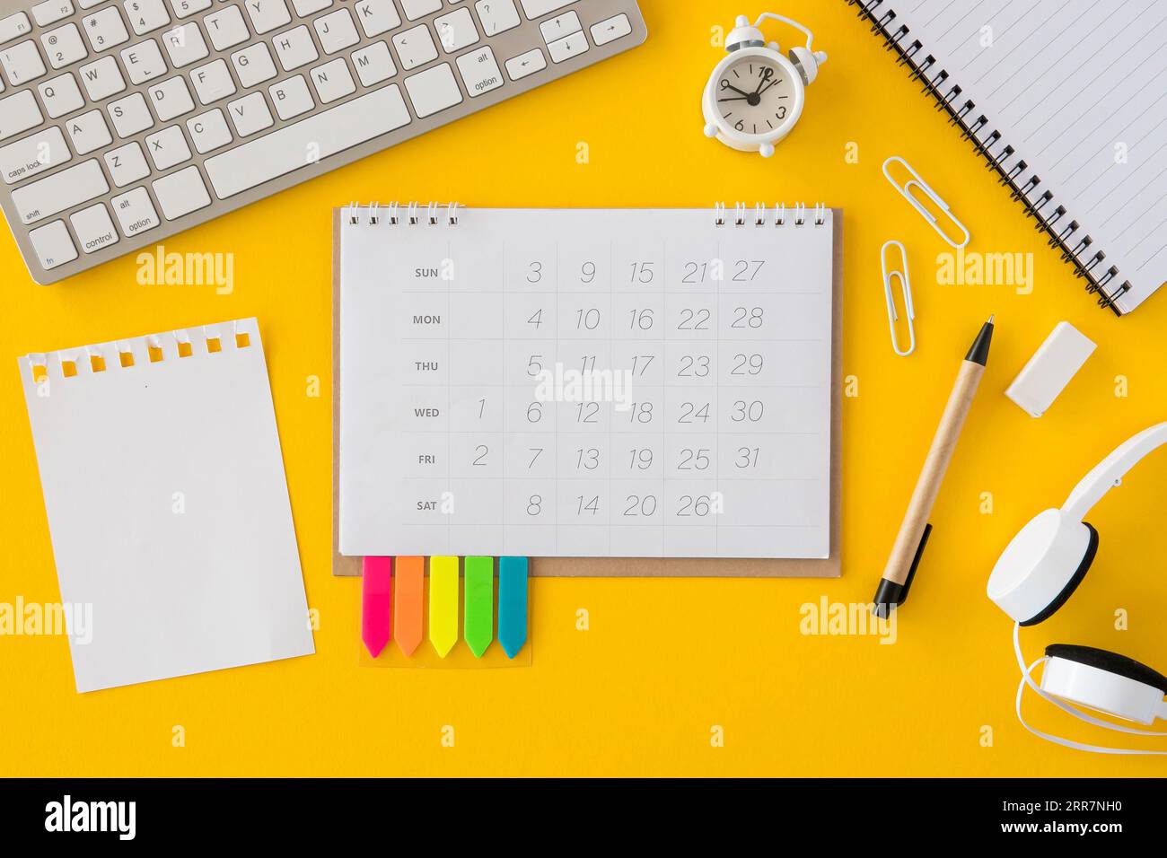 Top view calendar keyboard Stock Photo - Alamy