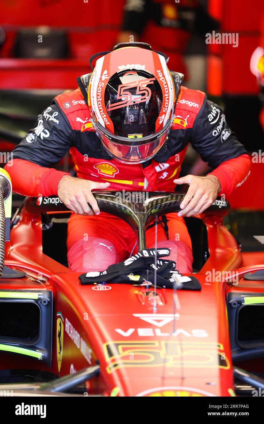 MELBOURNE, AUSTRALIA, APRIL 10: Carlos Sainz of Scuderia Ferrari before ...