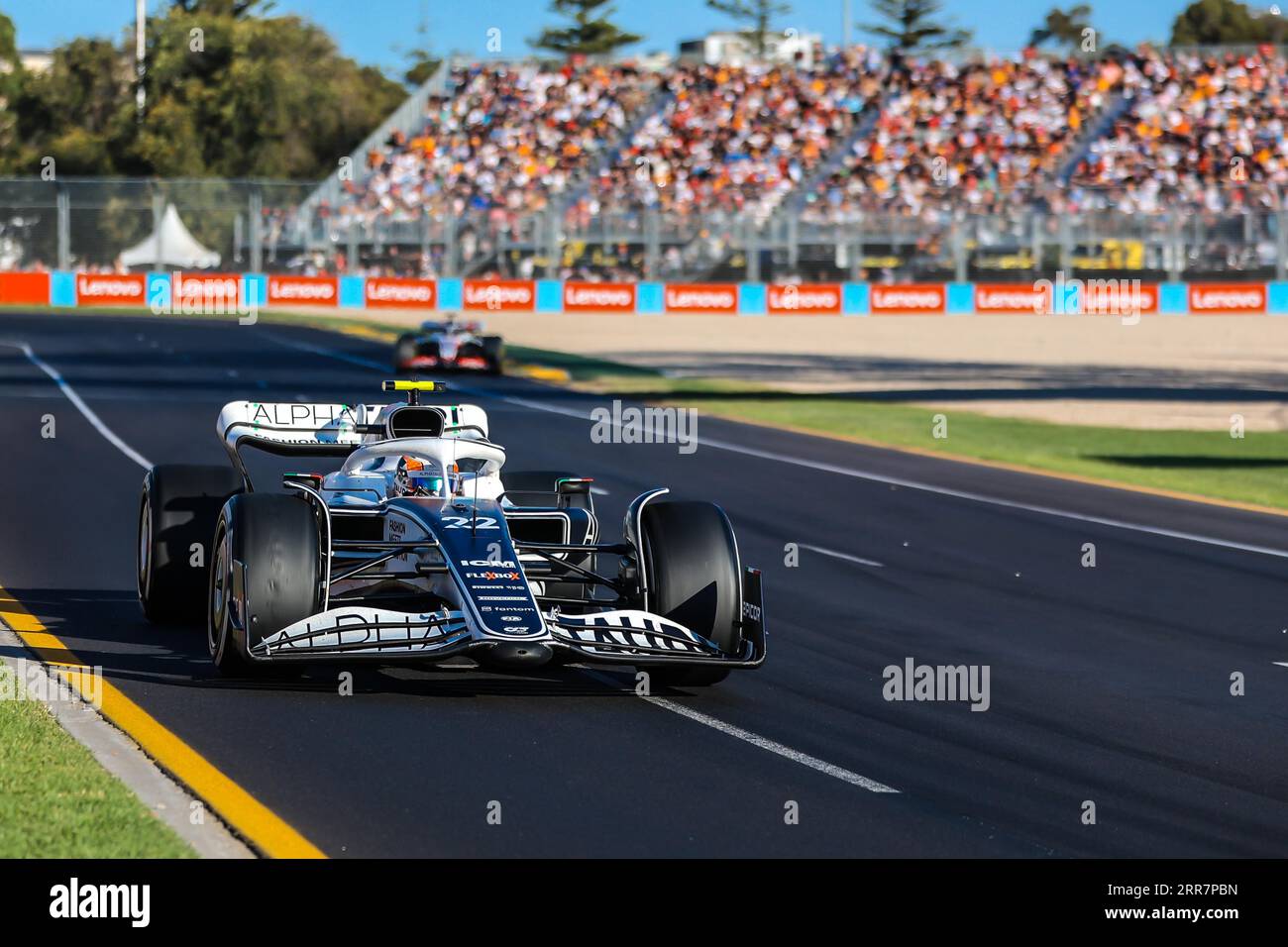 MELBOURNE, AUSTRALIA, APRIL 10: Yuki Tsunoda of Scuderia AlphaTauri at the 2022 Australian ...