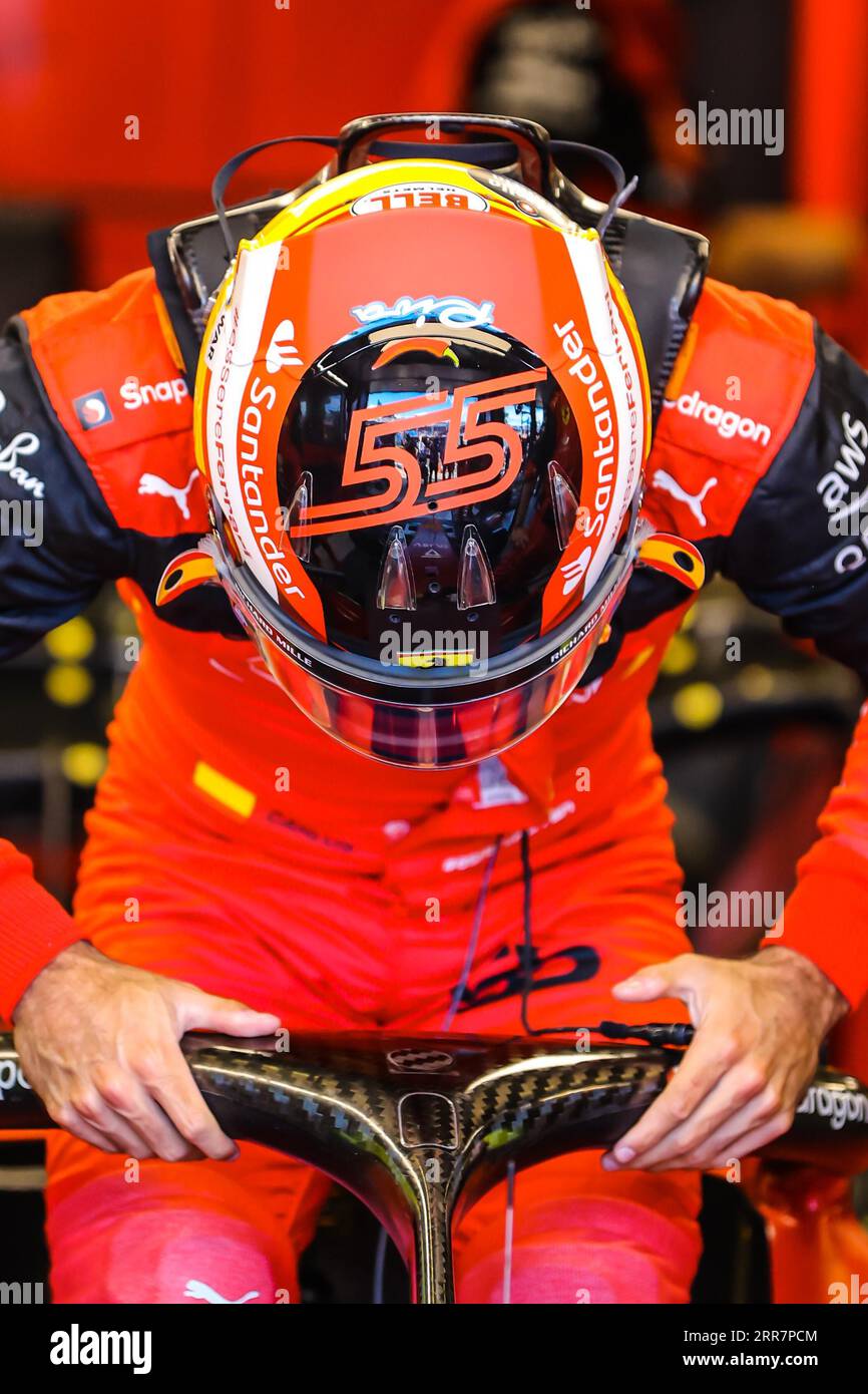 MELBOURNE, AUSTRALIA, APRIL 10: Carlos Sainz of Scuderia Ferrari before ...