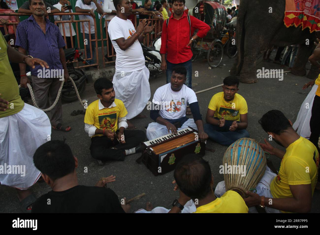 Dhaka Bangladesh September 6,2023.Bangladeshi Hindu devotees take part in a procession during ...