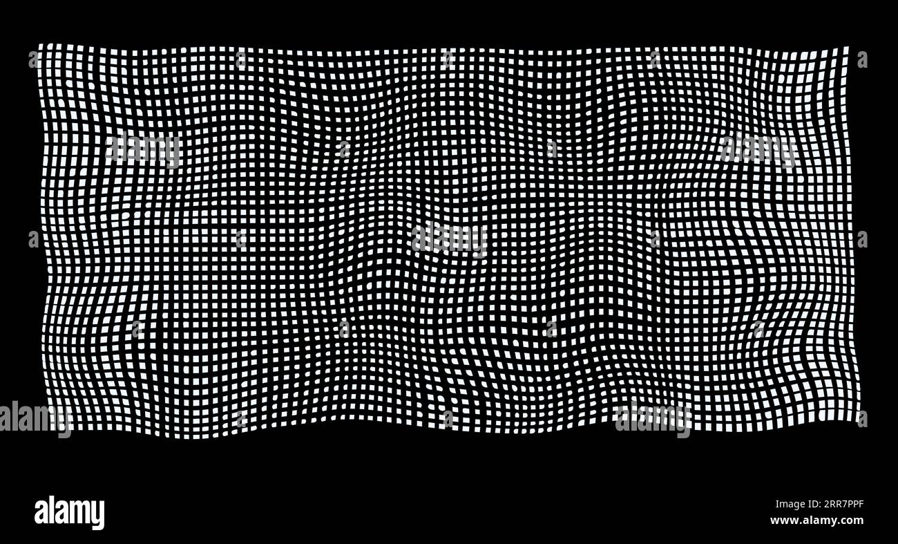 Abstract warped background Black and white wave pattern Curved twisted ...