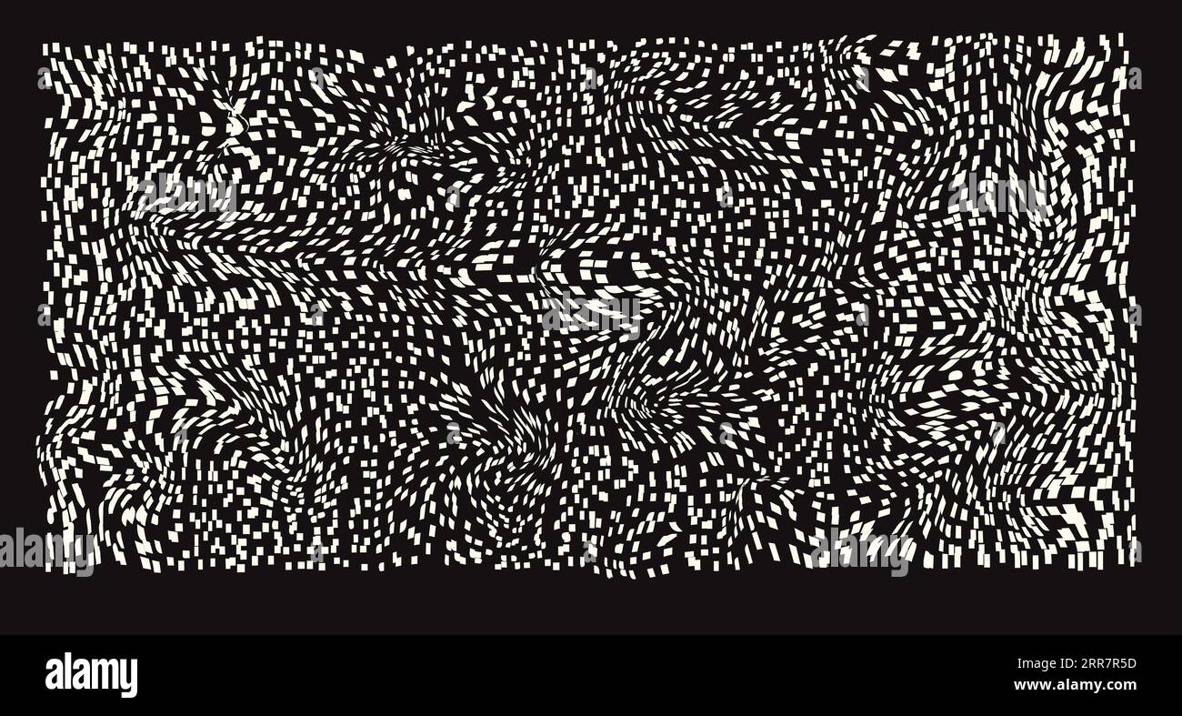 Abstract warped background. Curved twisted shapes. Optical illusion ...