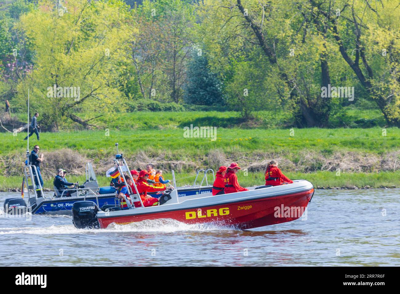 Rescue boat of the DLRG Stock Photo - Alamy