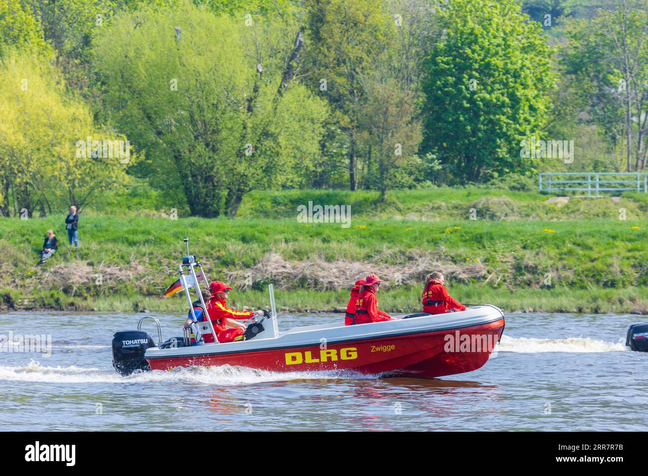 Rescue boat of the DLRG Stock Photo - Alamy
