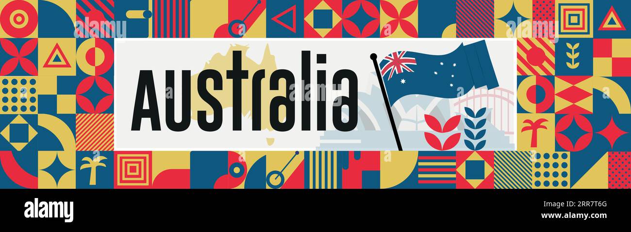 Australia day banner design for 26 January. Australian flag theme for ...
