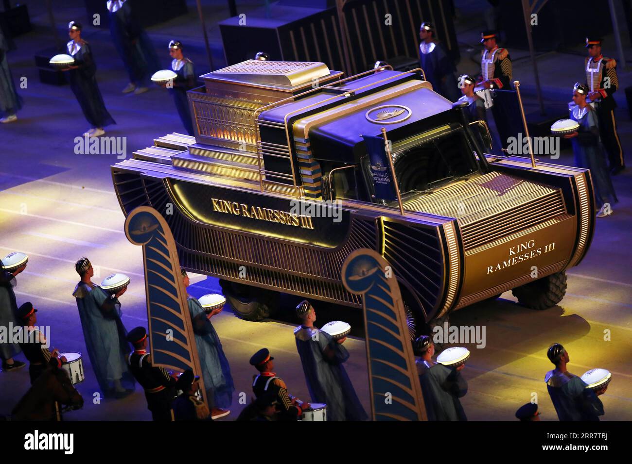 210403 -- CAIRO, April 3, 2021 -- A customized vehicle for transferring ...