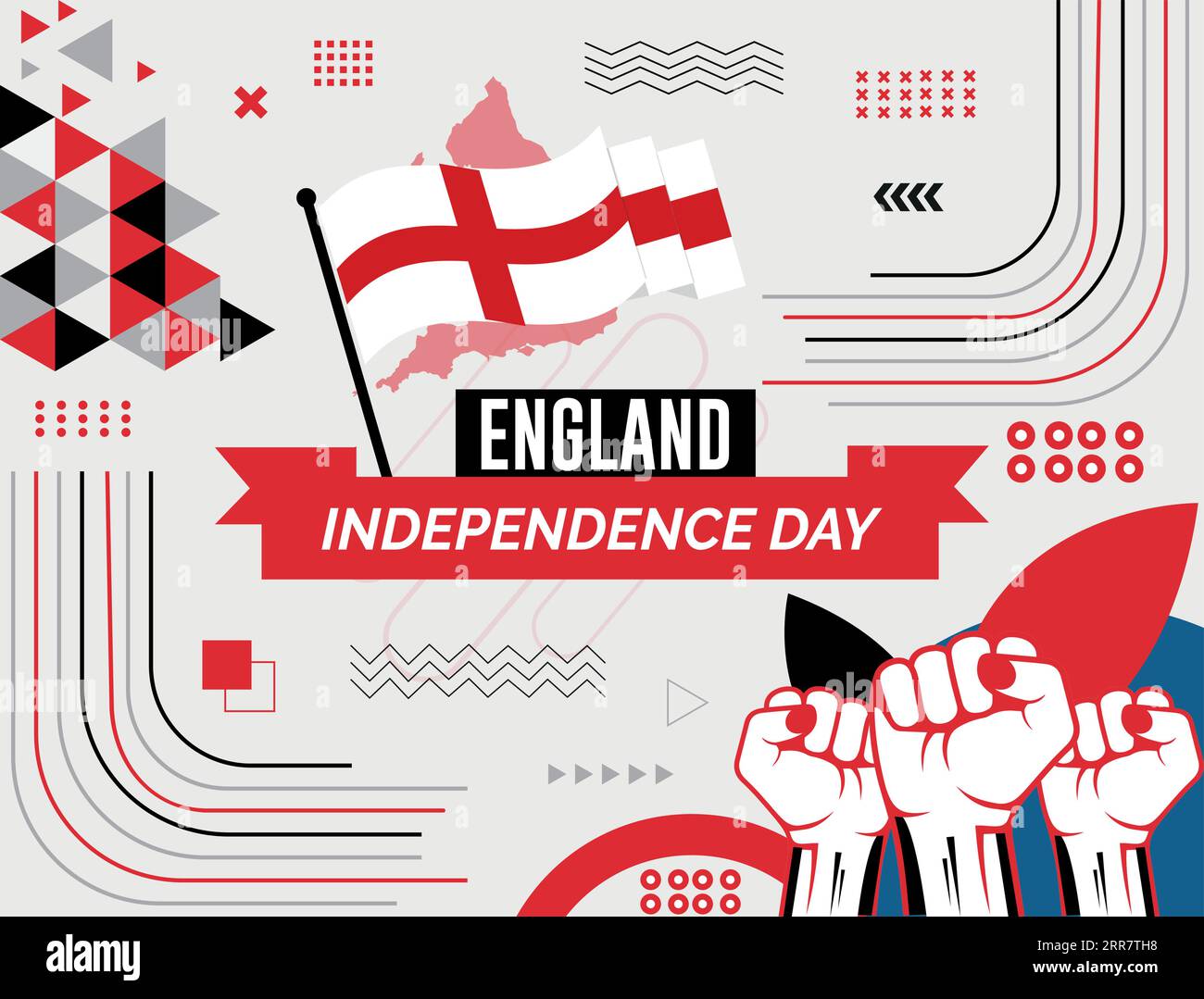 England national day banner with map, flag colors theme background and ...