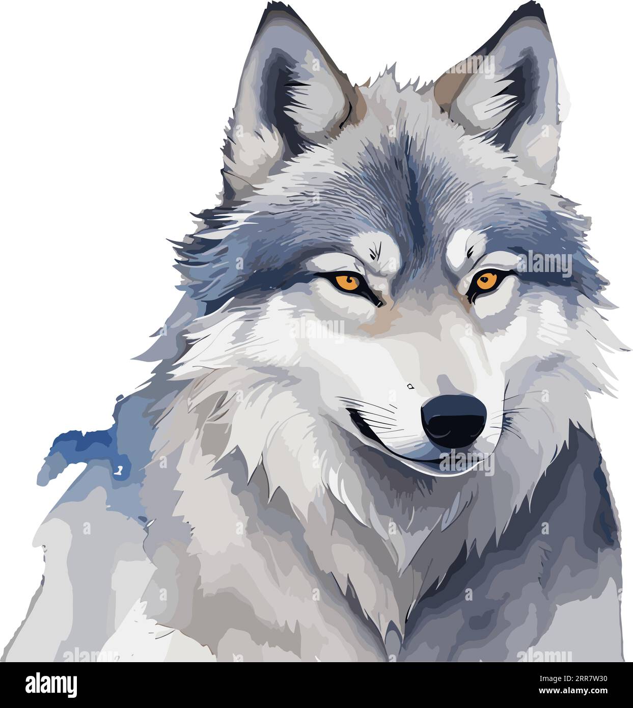White wolf watercolor painting hi-res stock photography and images - Alamy