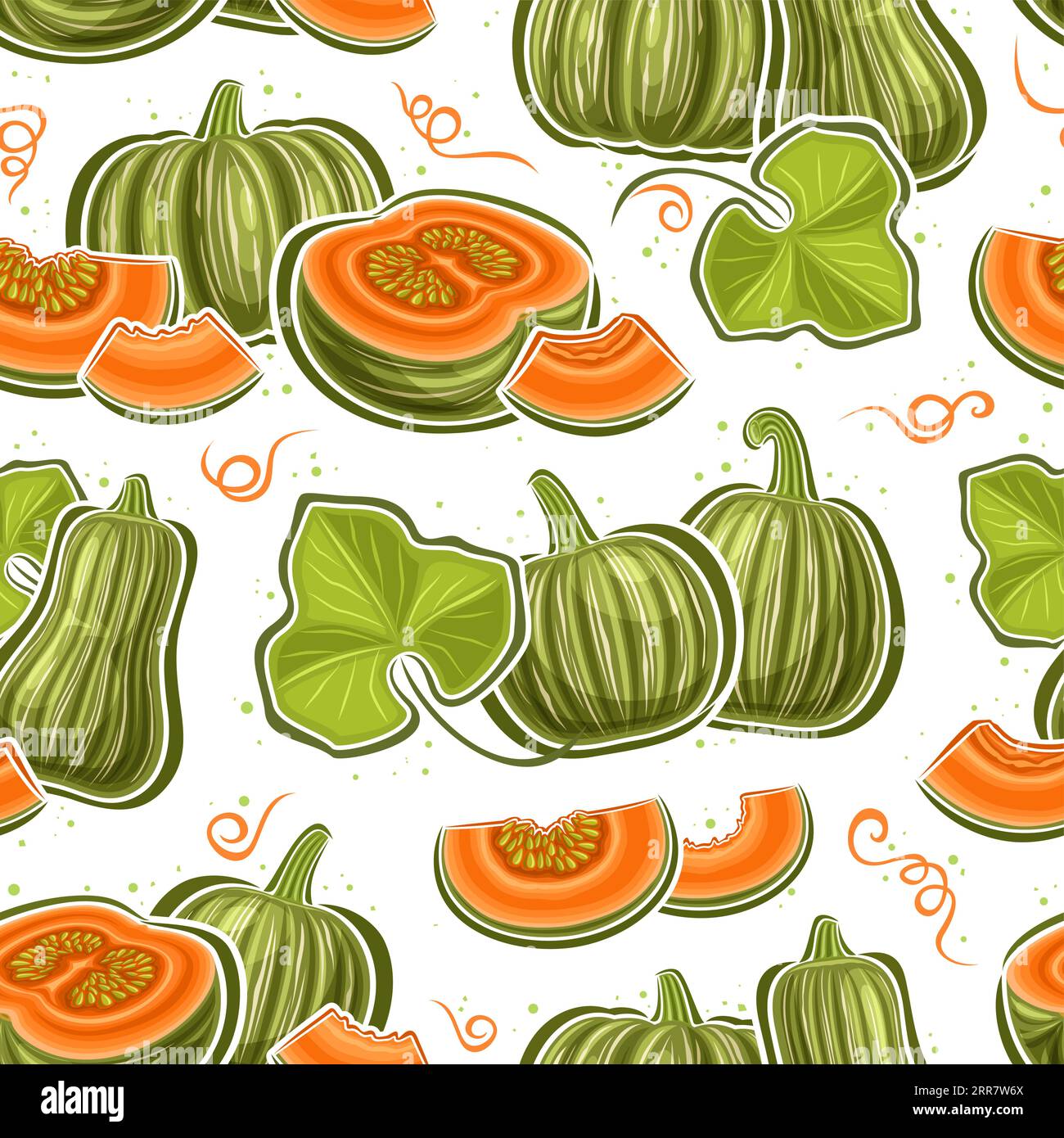 Vector Kabocha Seamless Pattern, repeat background with illustrations ...