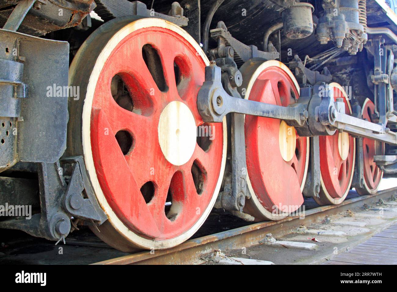 train wheels, closeup of photo Stock Photo - Alamy