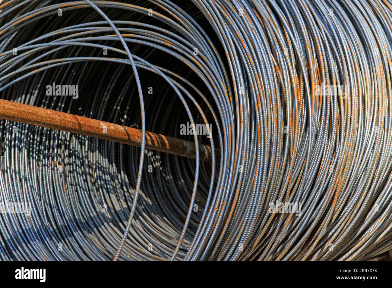 steel rebar in a construction site in a construction site Stock Photo ...