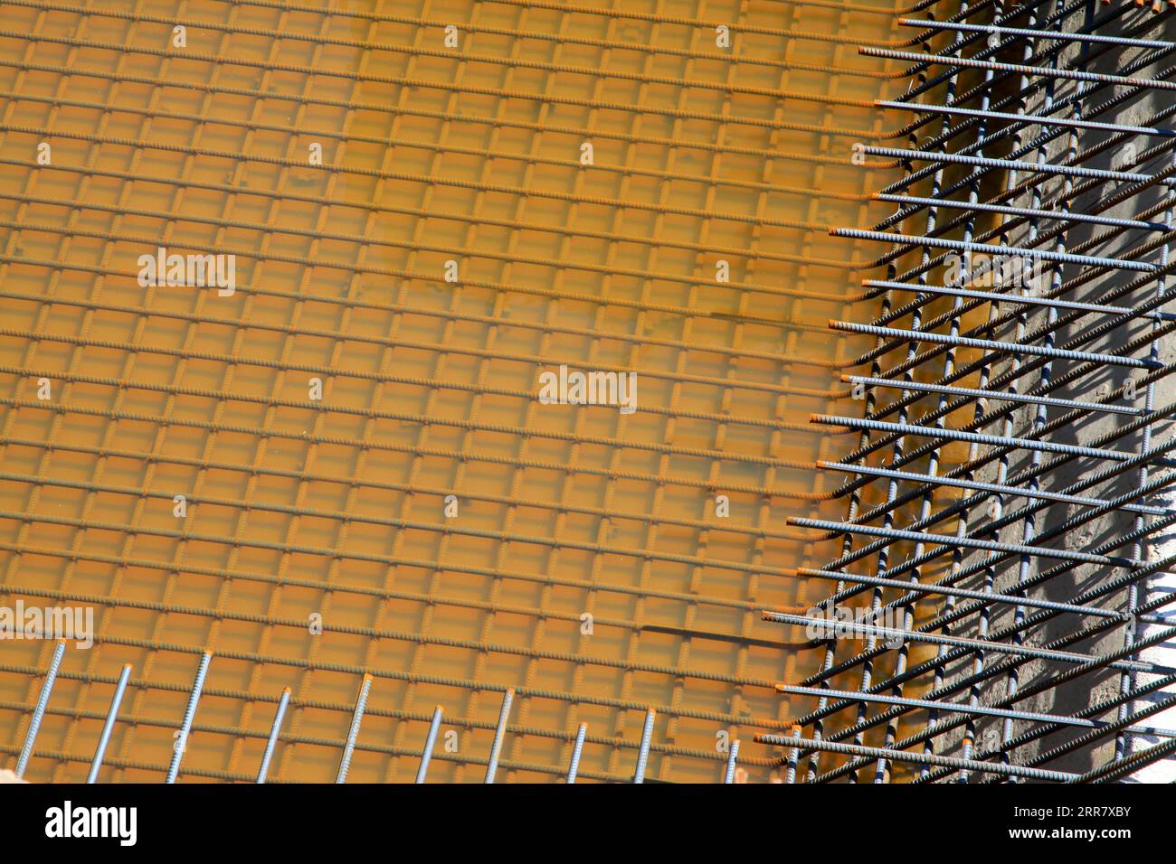 Reinforced concrete casting framework in the construction site Stock ...