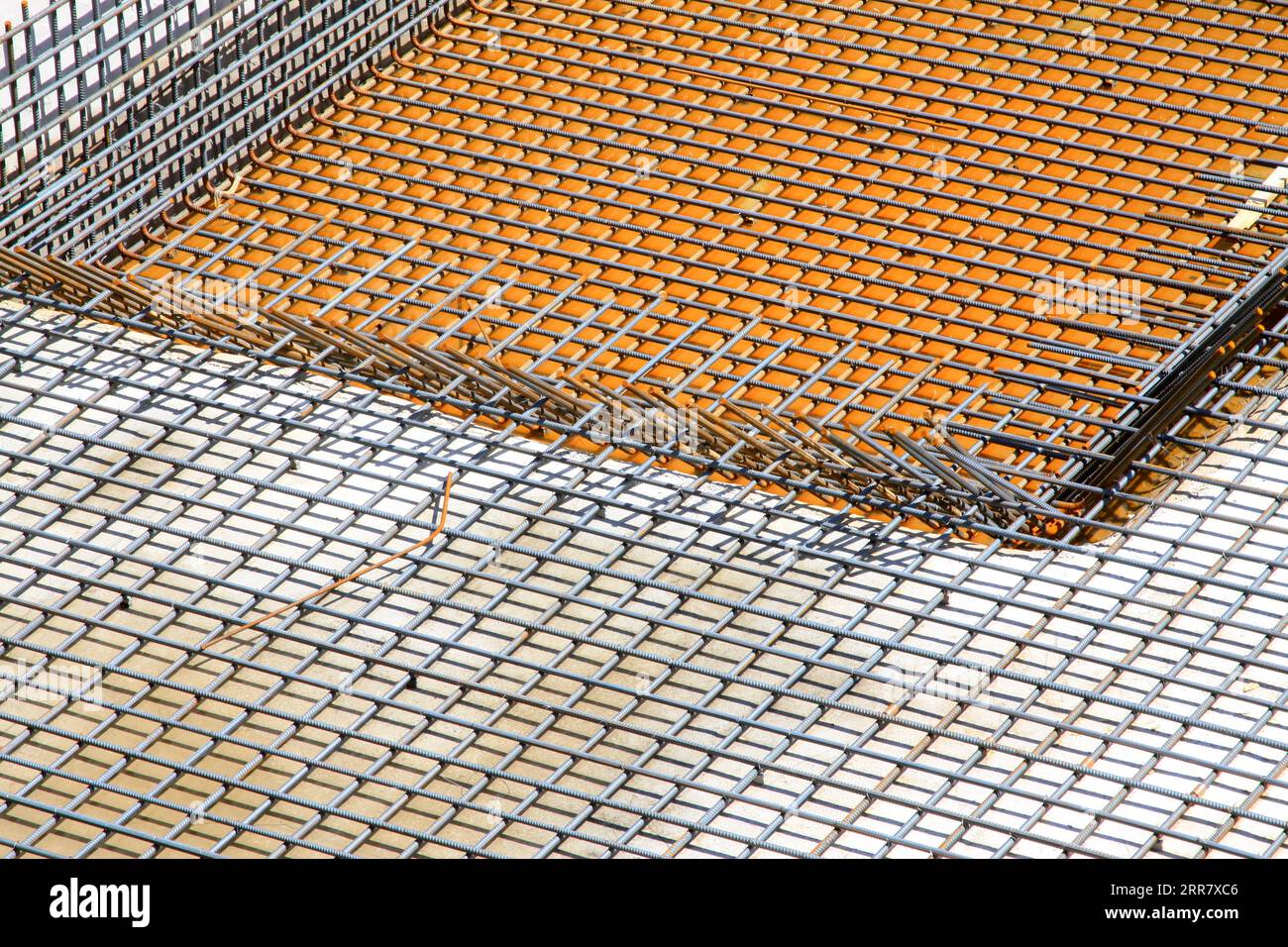 Reinforced concrete casting framework in the construction site Stock ...