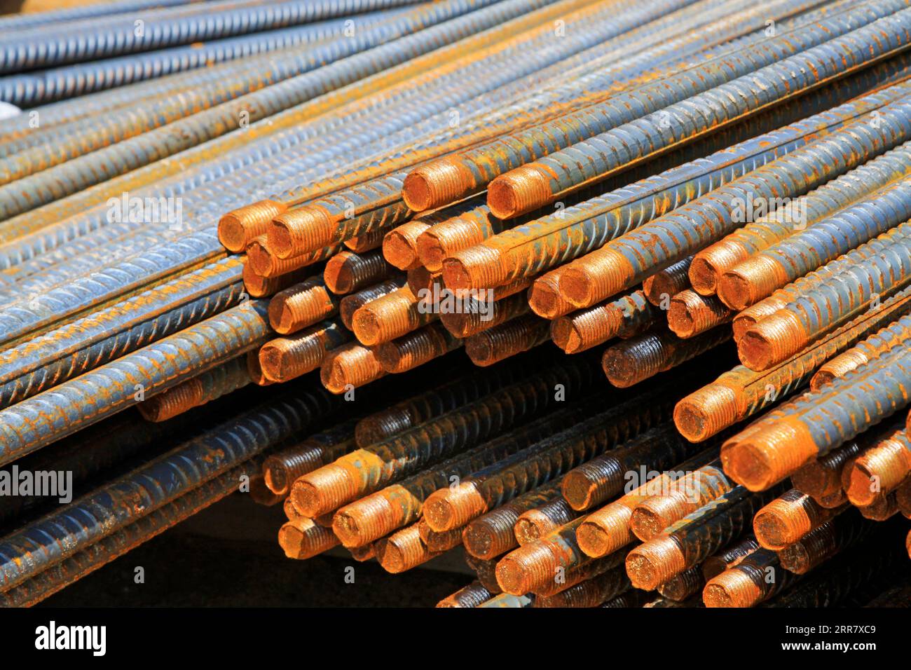 Rebar piled up together, in the construction site Stock Photo - Alamy