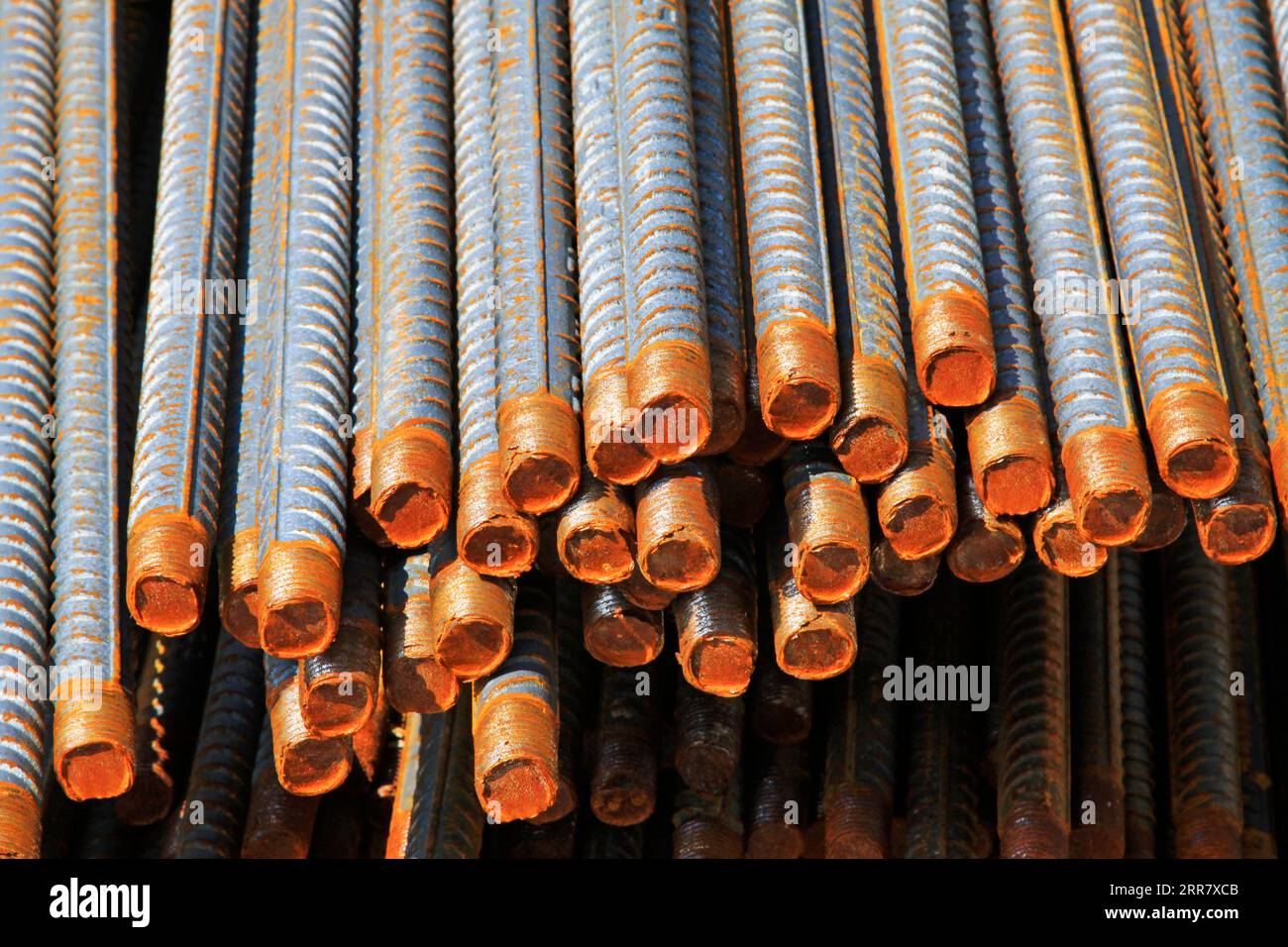 Rebar piled up together, in the construction site Stock Photo - Alamy
