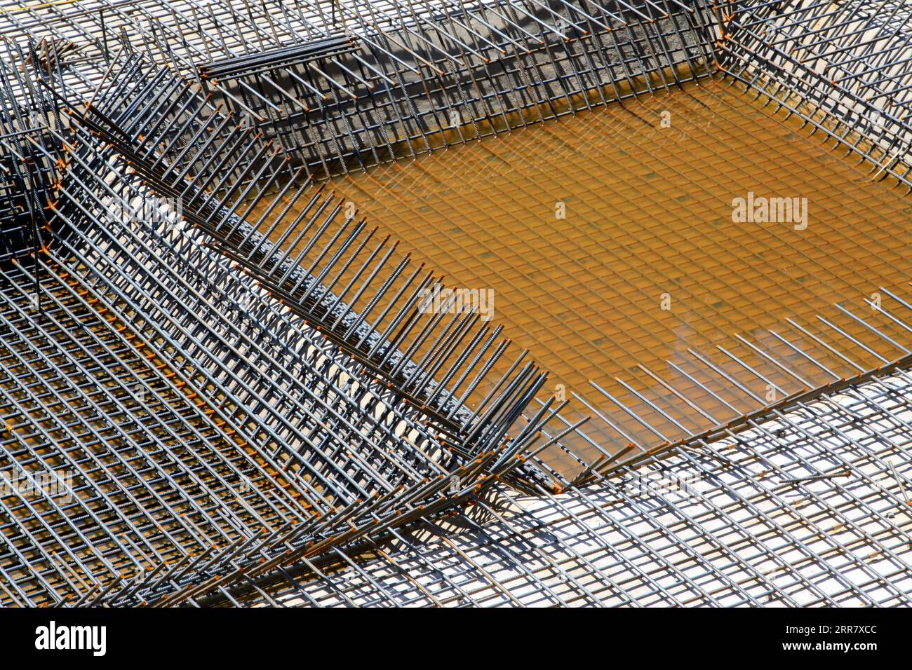 Reinforced concrete casting framework in the construction site Stock ...