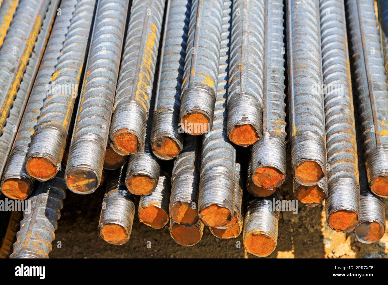 Rebar piled up together, in the construction site Stock Photo - Alamy