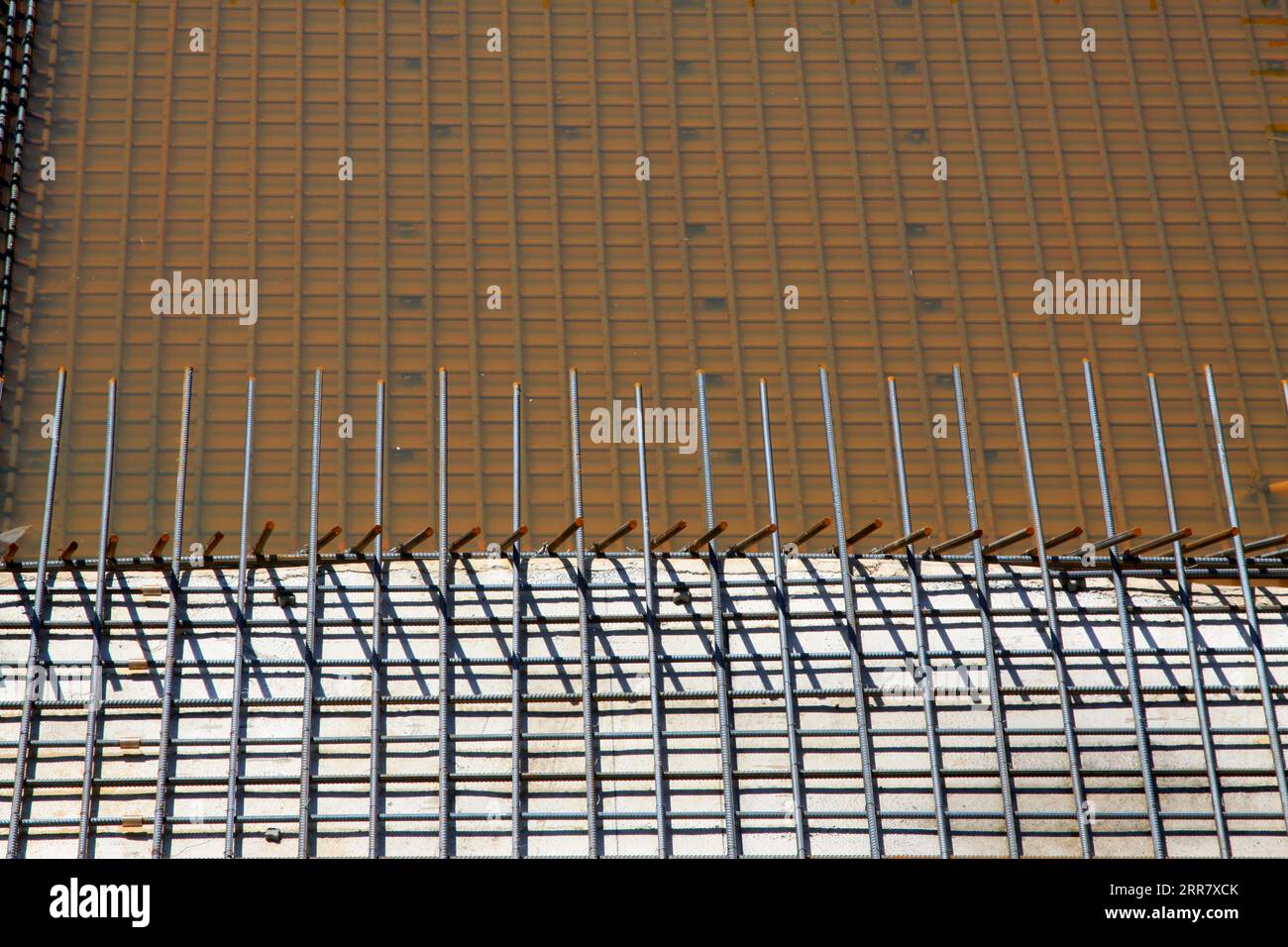 Reinforced concrete casting framework in the construction site Stock ...