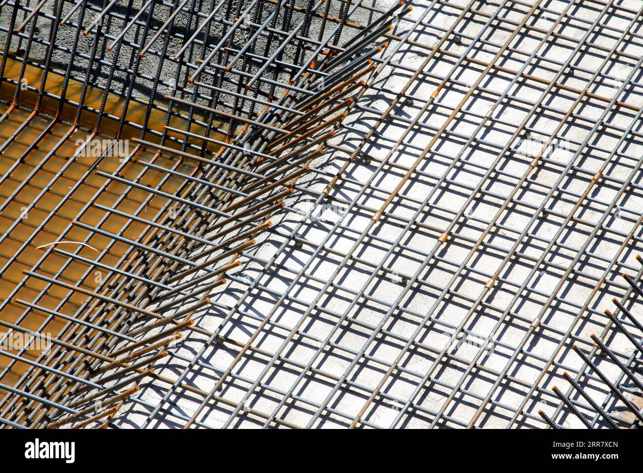 Reinforced concrete casting framework in the construction site Stock ...