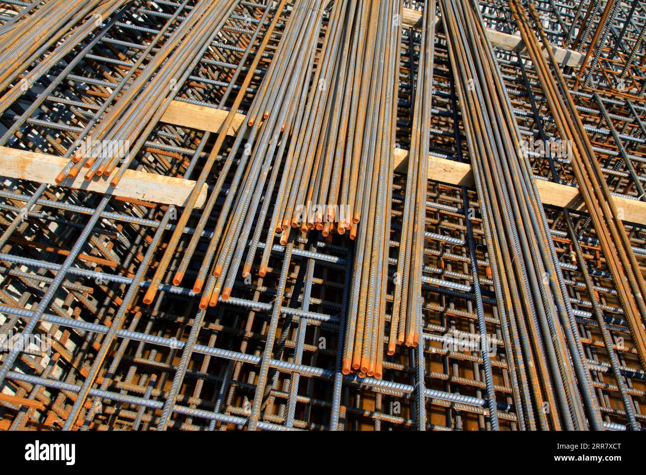 Rebar piled up together, in the construction site Stock Photo - Alamy