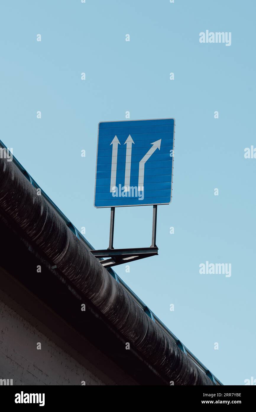 Photograph of a traffic sign with three dates, where one of them ...