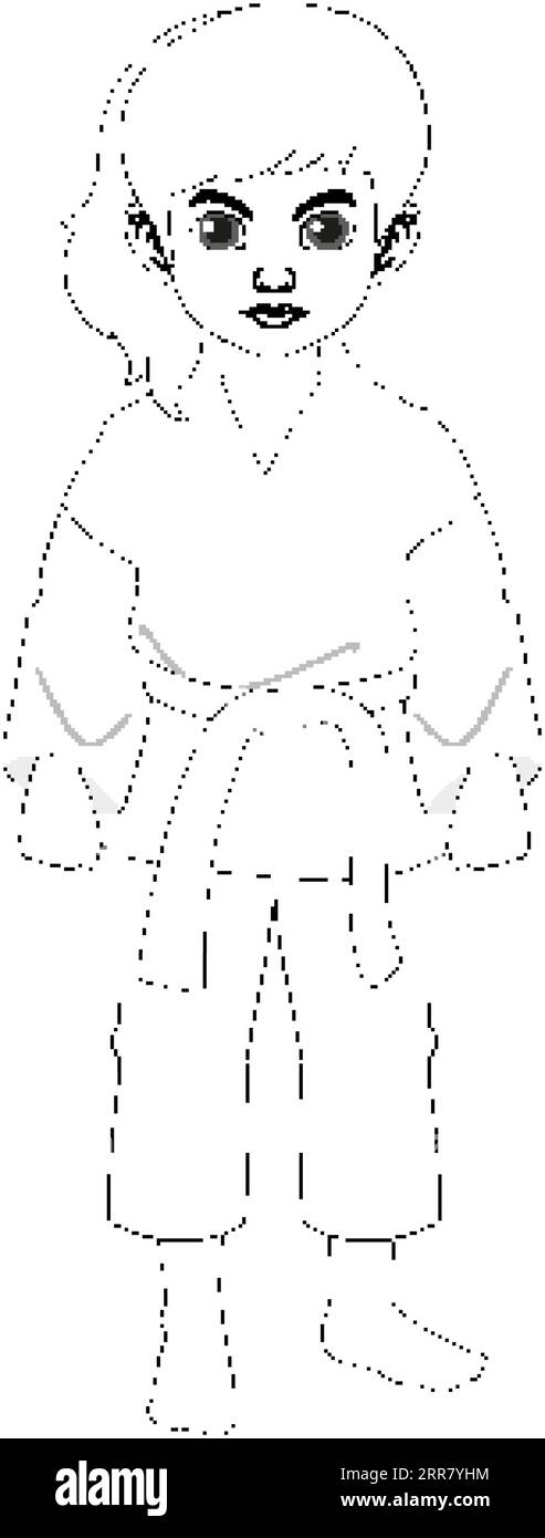 A cartoon illustration of a girl wearing a judo sport outfit Stock ...