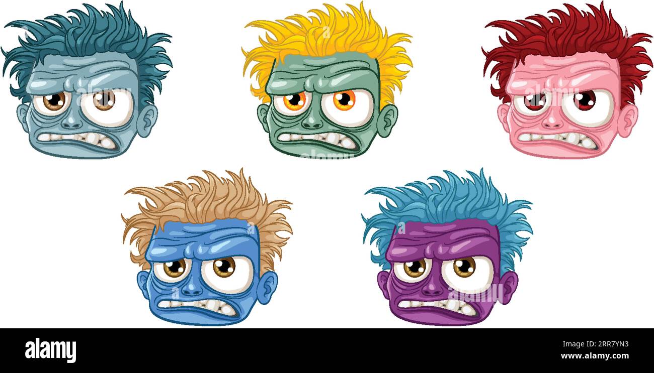 An old, grumpy zombie man in a vector cartoon illustration style Stock ...