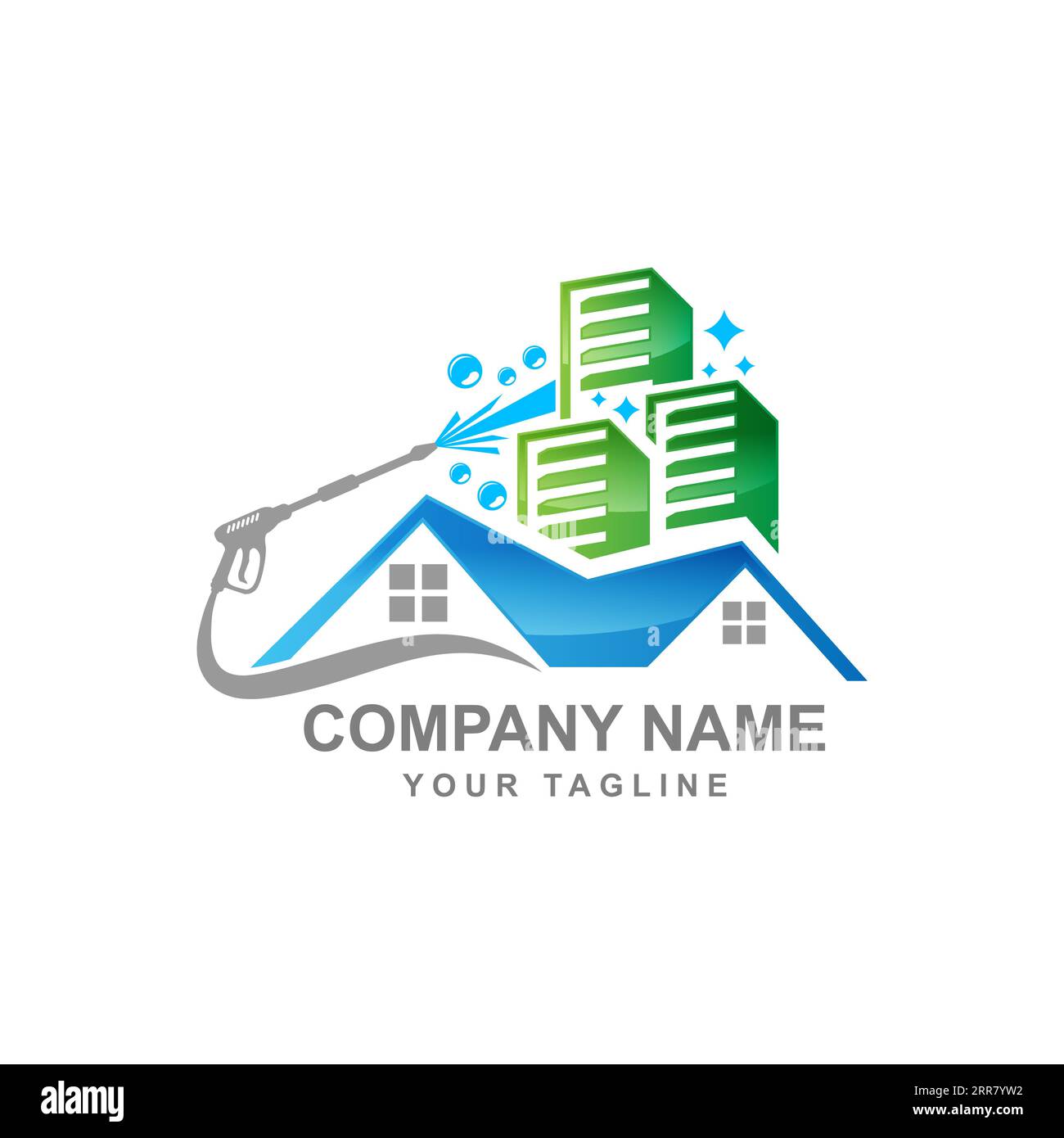 Vector graphic of pressure power wash, soft wash spray logo design ...