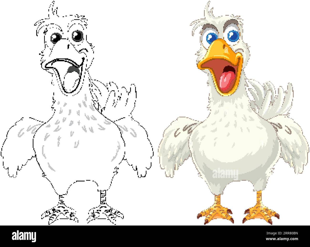 Isolated on white, this vector cartoon illustration of a happy duck ...