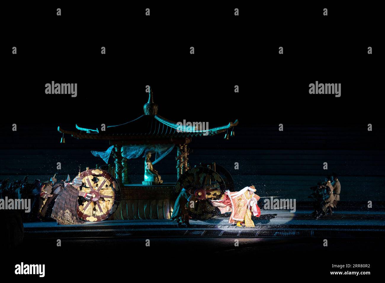 210411 -- LHASA, April 11, 2021 -- Artists perform the opera Princess ...