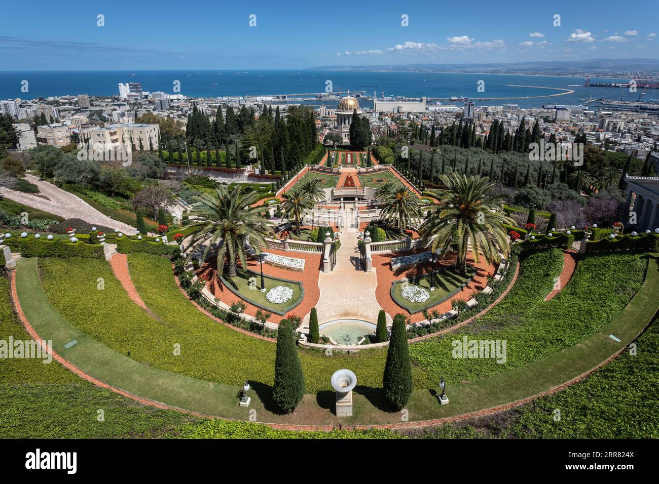 Aerial shot of Haifa, Israel, showcasing the UNESCO ISDTAEL building ...