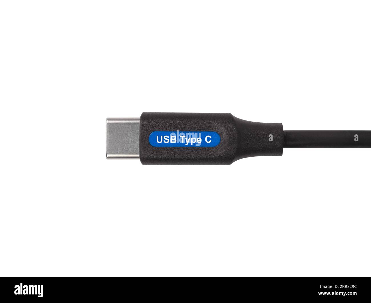 USB Type C cable, Type-C connector cable on white background, power ...