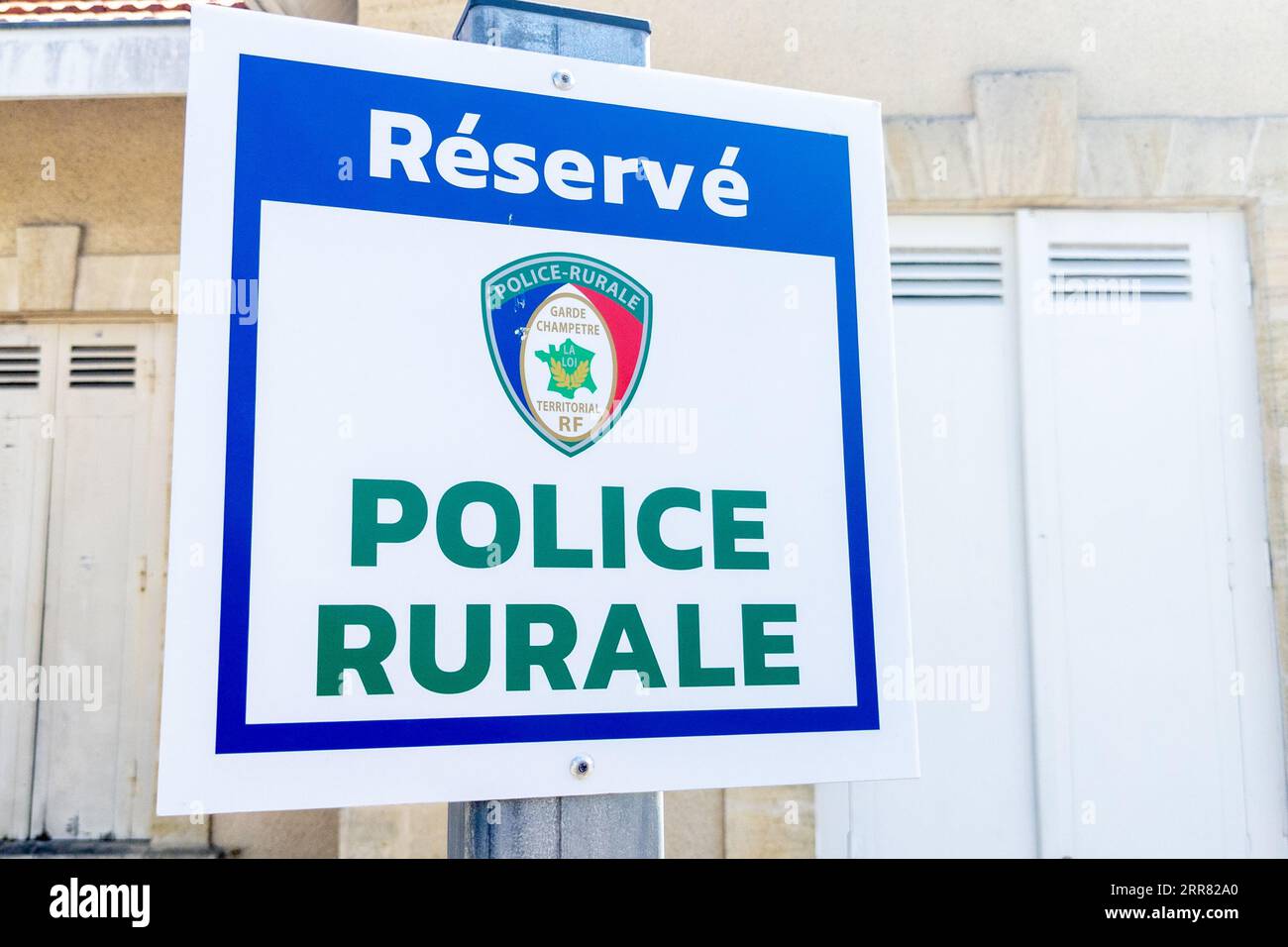 Salaunes , France - 09 01 2023 : police rurale station french rural ...