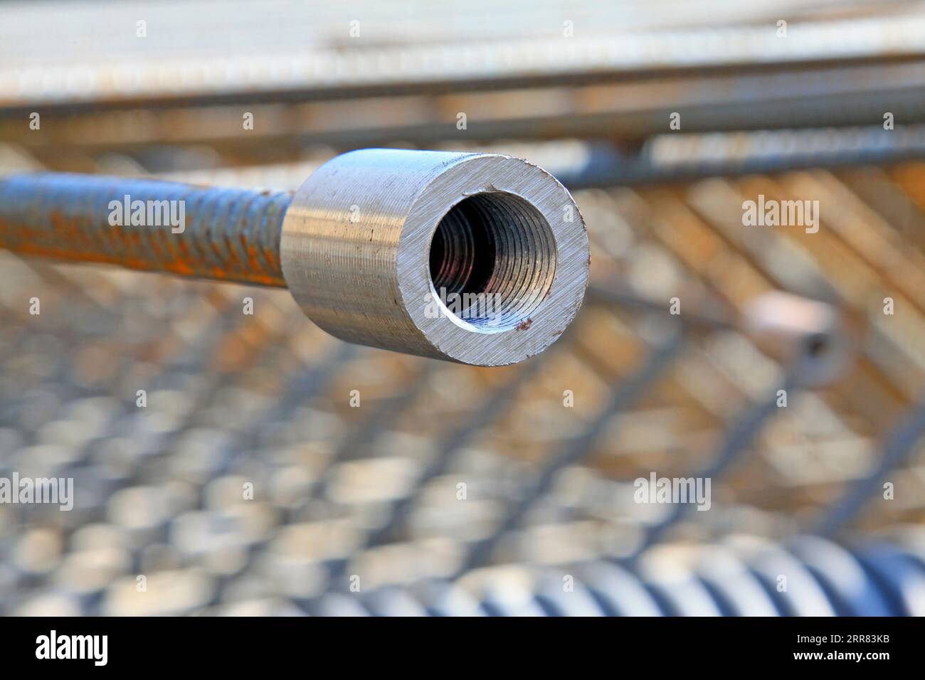 Threaded metal parts in the construction site Stock Photo - Alamy