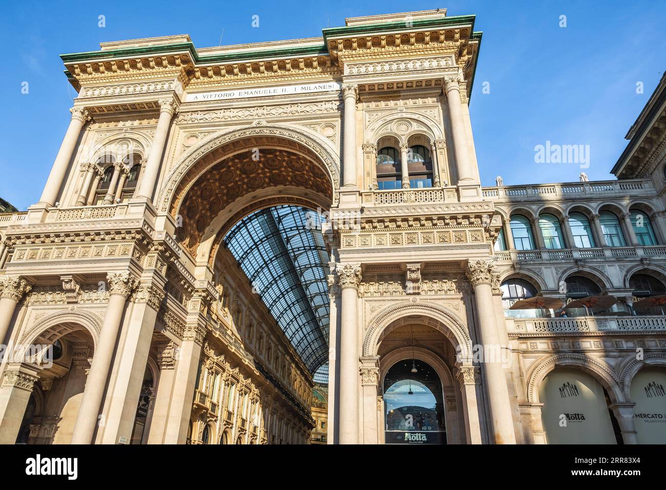 Milan, Italy - 5th Jan 2023: Vittorio Emanuele II Gallery main entrance ...