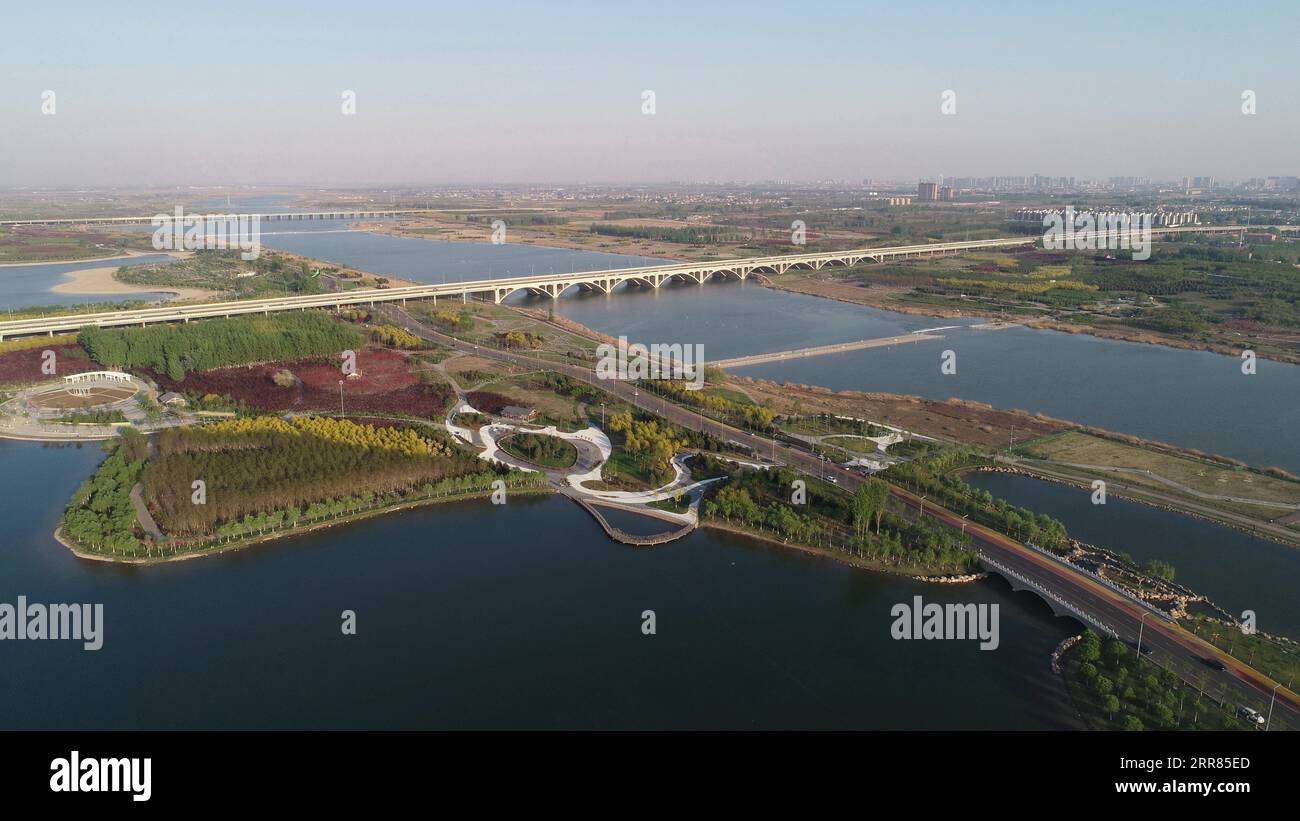 210419 -- SHIJIAZHUANG, April 19, 2021 -- Aerial photo taken on April ...