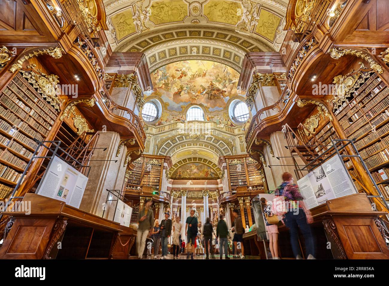 Austrian national baroque library state hall. Vienna historic cultural ...