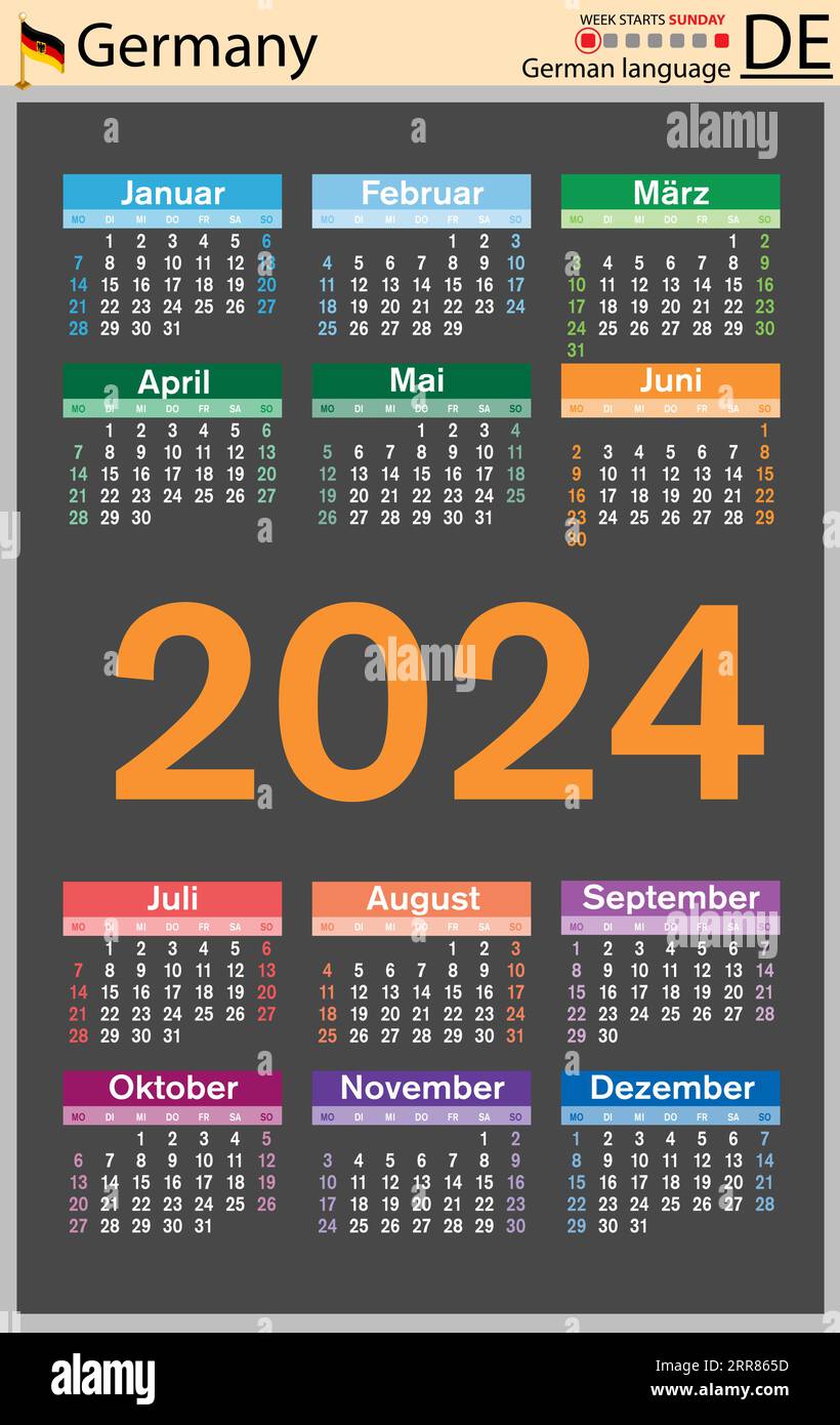 2024 german calendar Stock Vector Images - Alamy