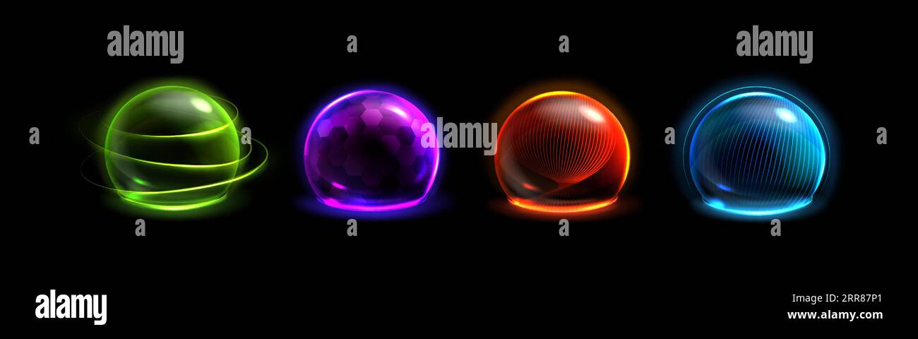 3d protect force bubble and shield sphere effect. Dome barrier ...