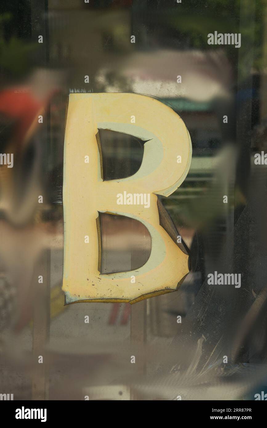 Old worn letter B, showing its age, pattern, lines and boldly grabbing ...