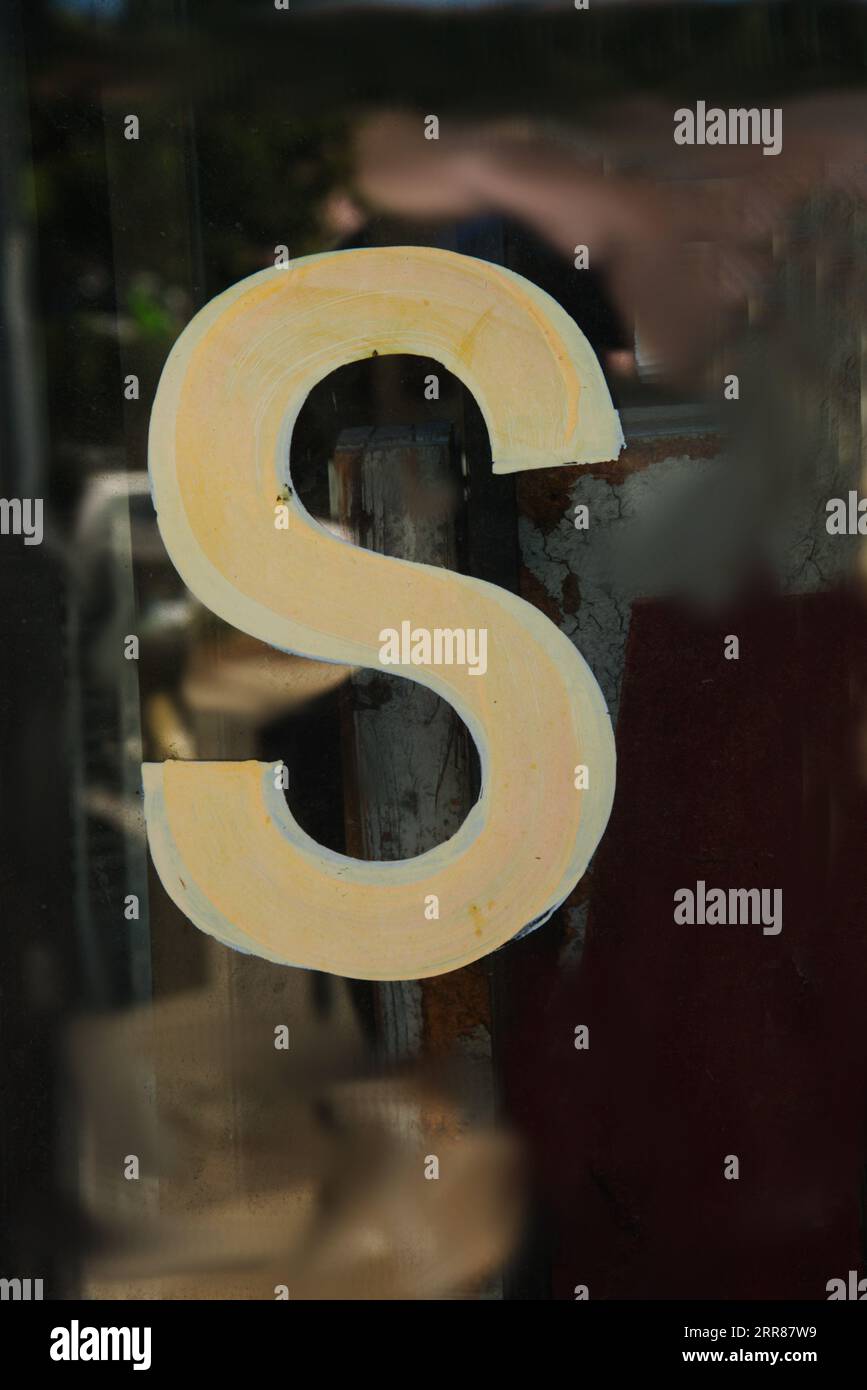 Old worn letter S, showing its age, pattern, lines and boldly grabbing ...