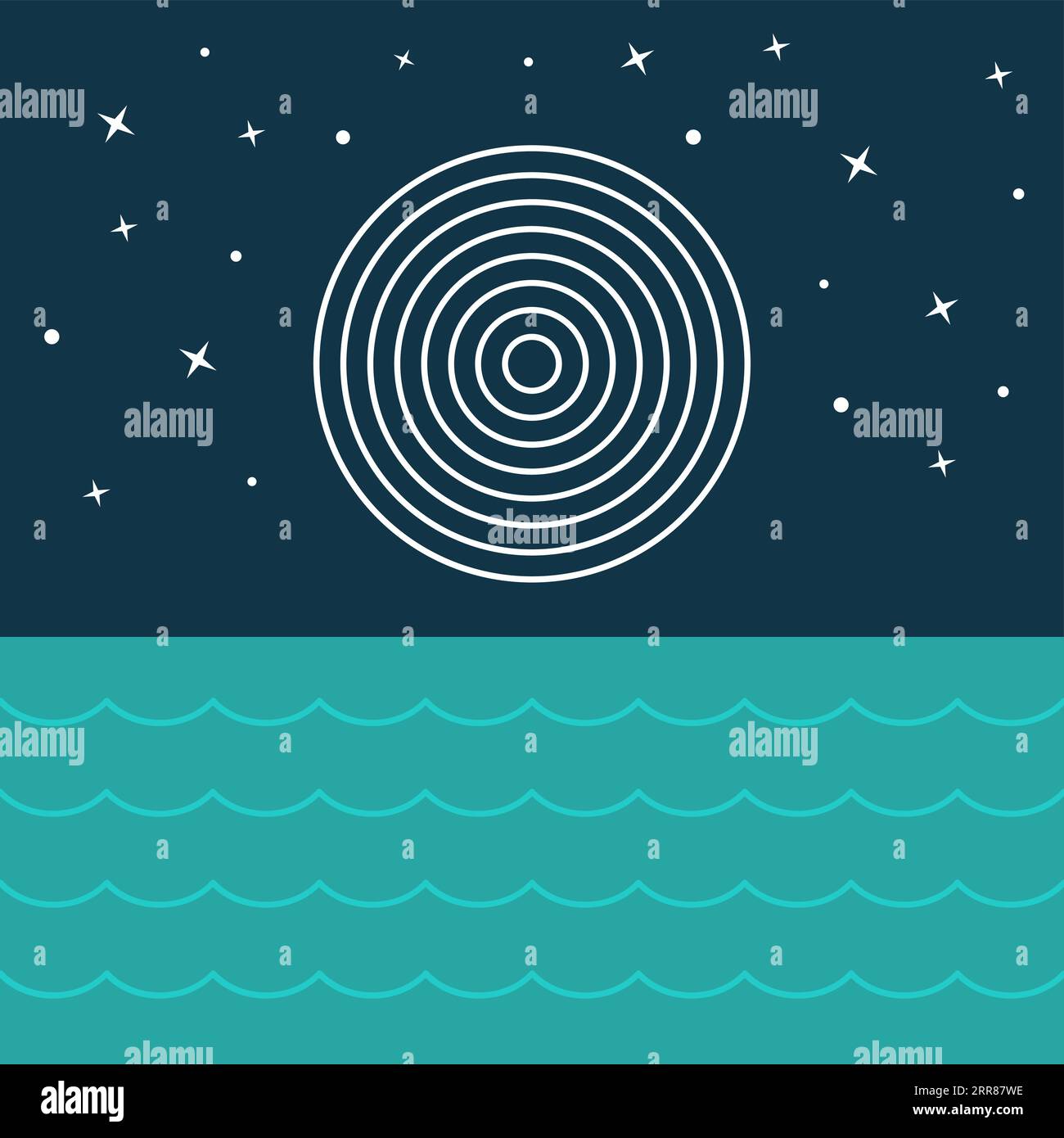 Stars over ocean Stock Vector Images - Alamy
