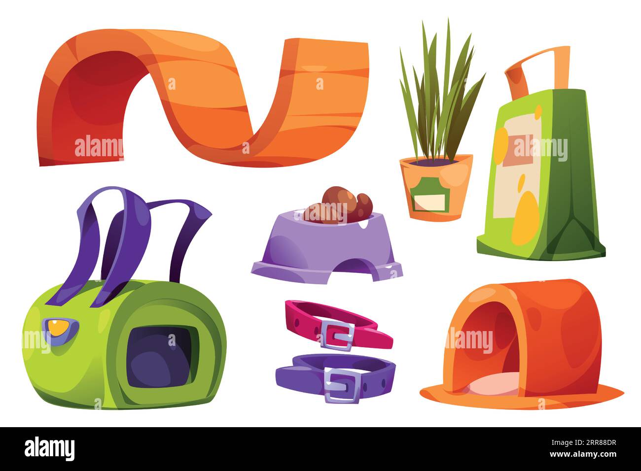 Petshop goods isolated on white background. Vector cartoon illustration ...