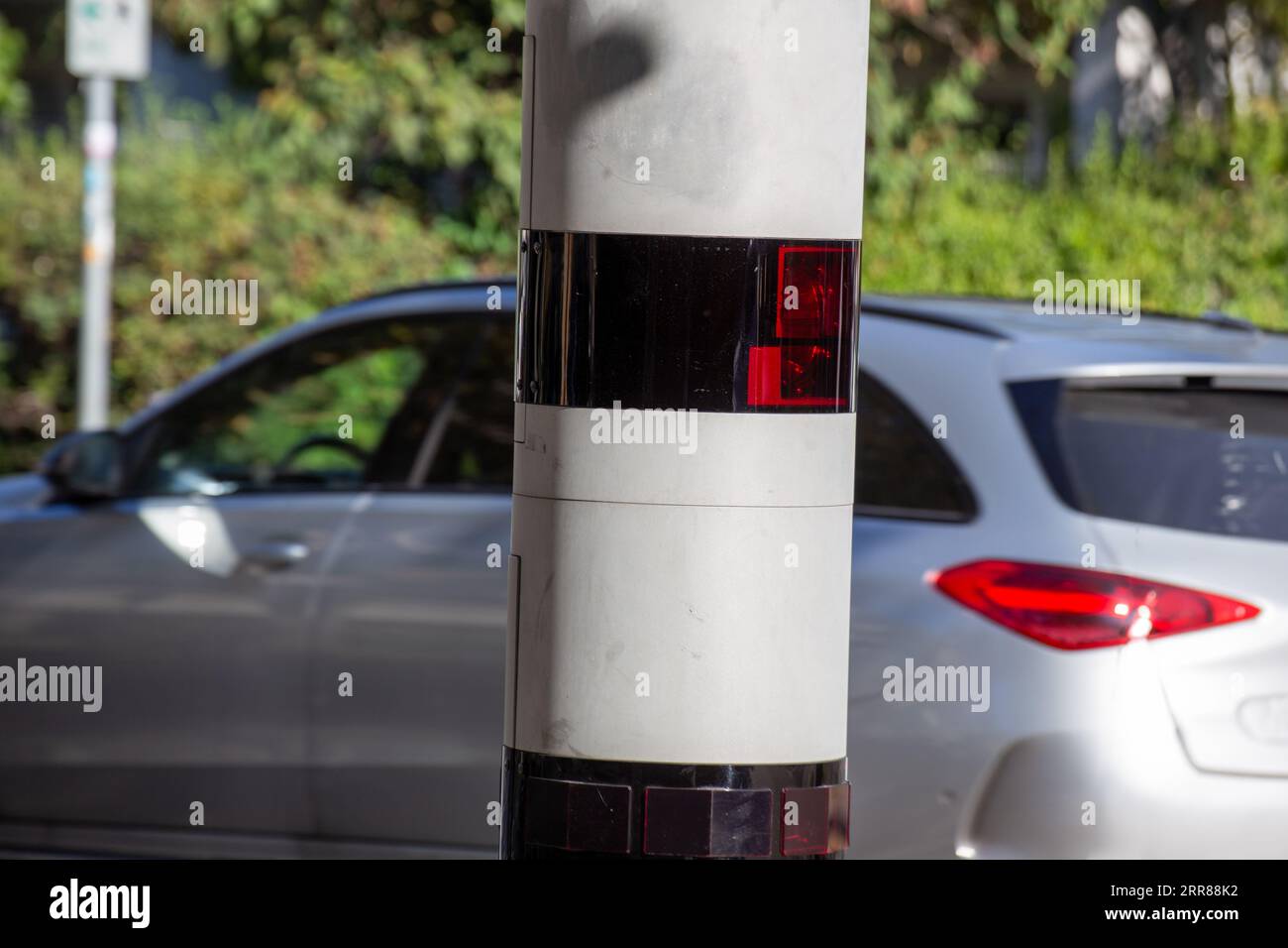 Symbol image: Close-up of a speed trap with passing cars Stock Photo ...