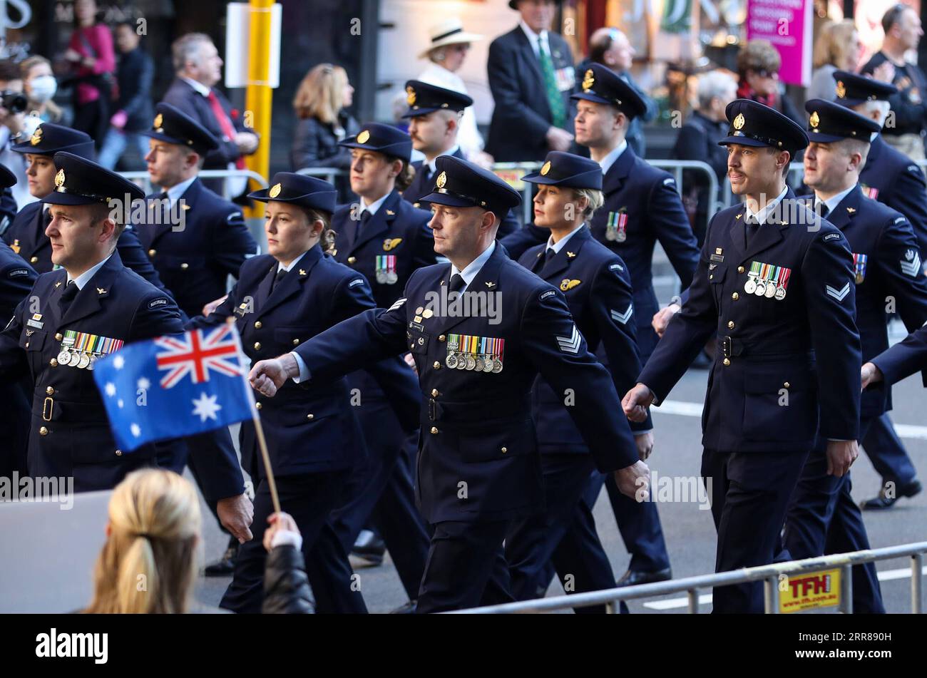 210425 -- SYDNEY, April 25, 2021 -- The Anzac Day parade is held in ...