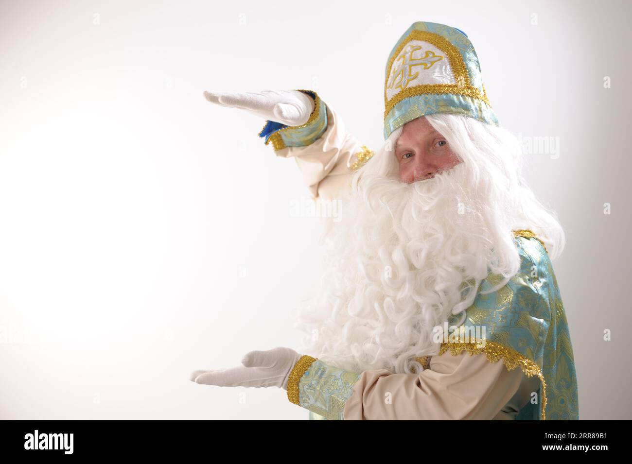 Sinterklaas portrait. USA on white background. Dutch Santa Claus St ...