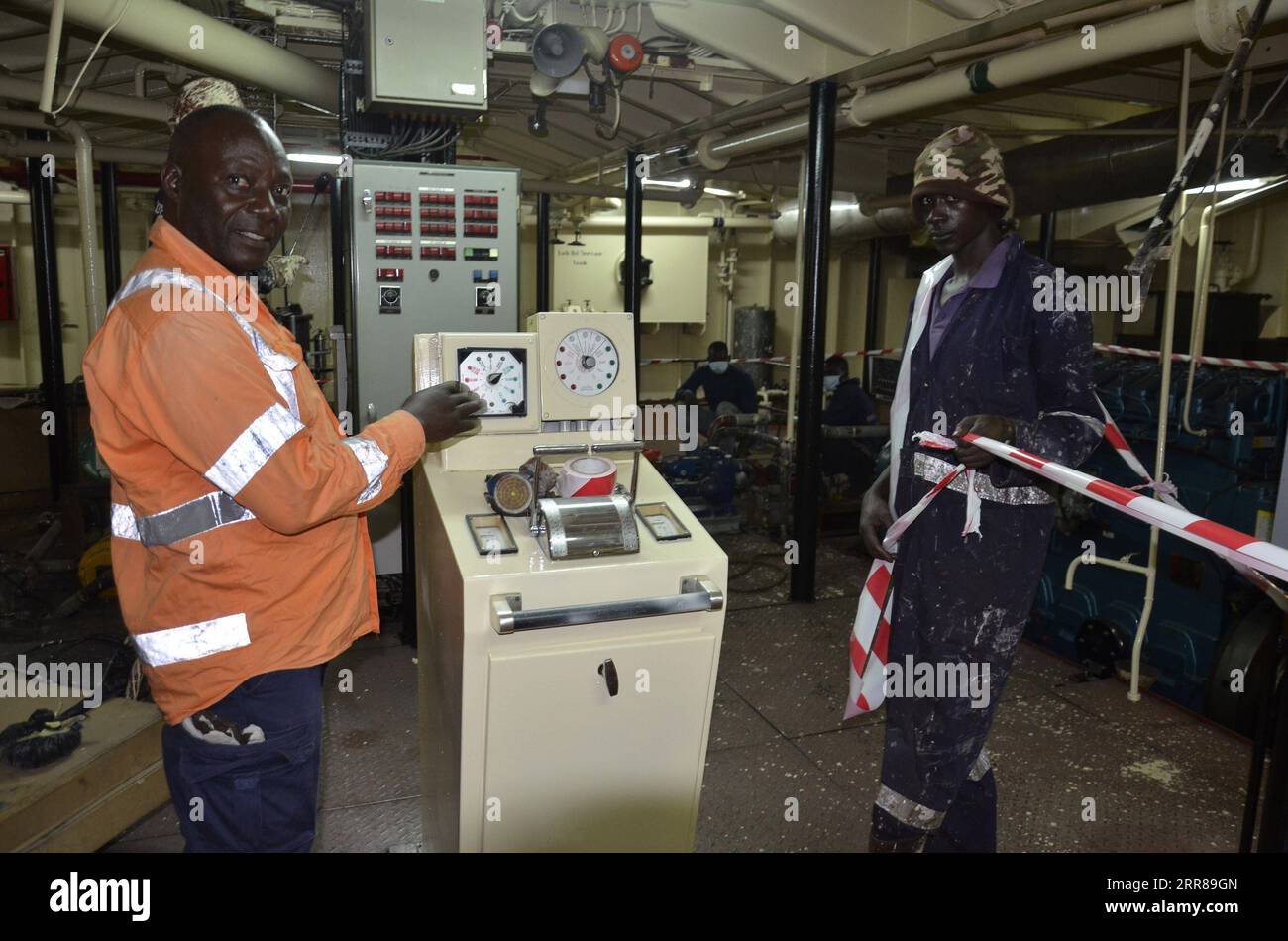 210426 -- KAMPALA, April 26, 2021 -- Moses Muwonge, chief engineer and ...