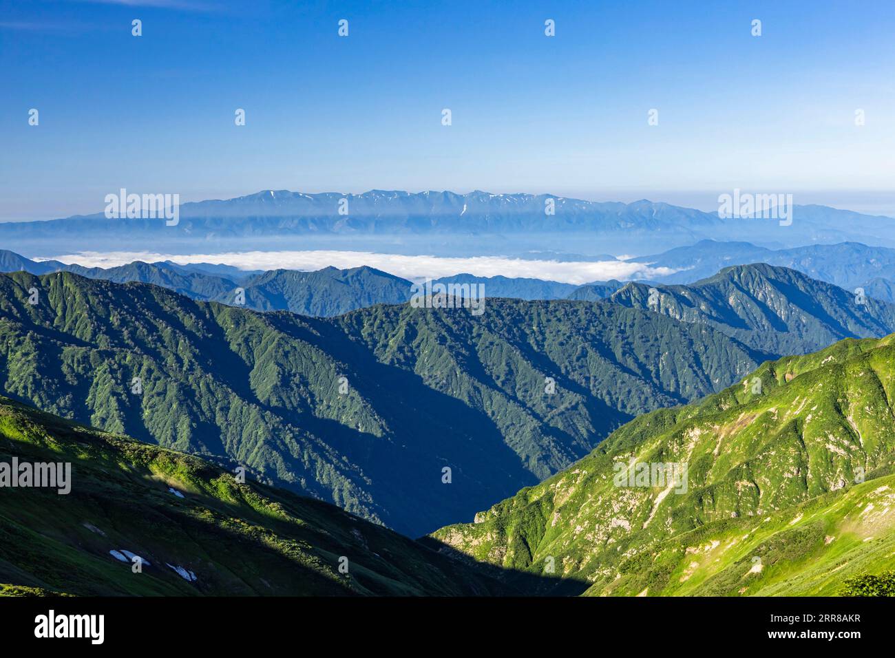 Asahi Mountain Range trekking, Distant view of Iide Mountain Range,100 ...