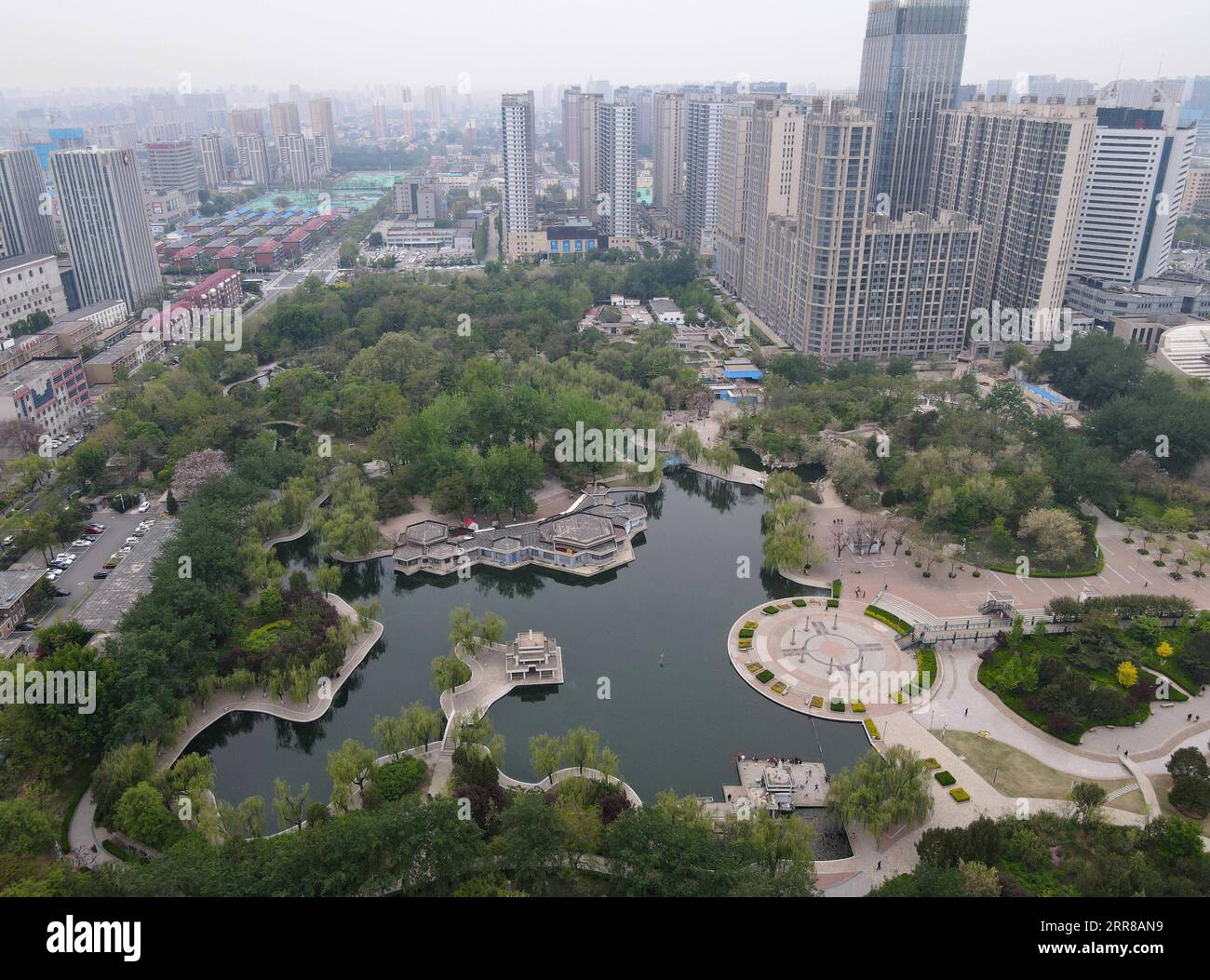 210428 -- TANGSHAN, April 28, 2021 -- Aerial photo taken on April 26 ...
